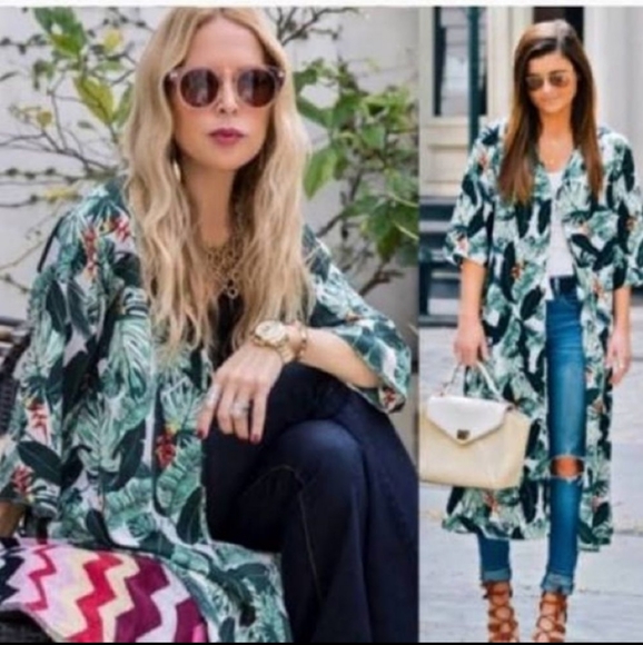 Rachel Zoe | Swim | Nwt 34 Rachel Zoe Palm Print Duster Cover Up One ...